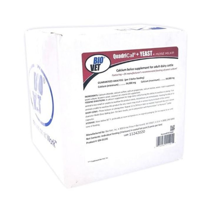 BioVet QuadriCal Calcium Boluses for Dairy Cattle [150 ct]