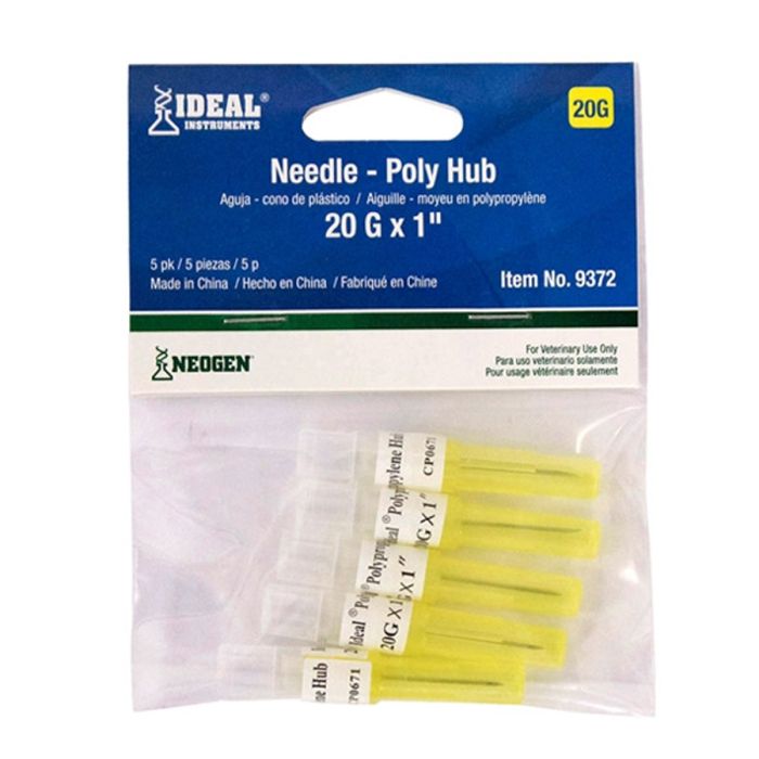Ideal Poly Hub Disposable Needles [20 GA x 1"] (5 Count)