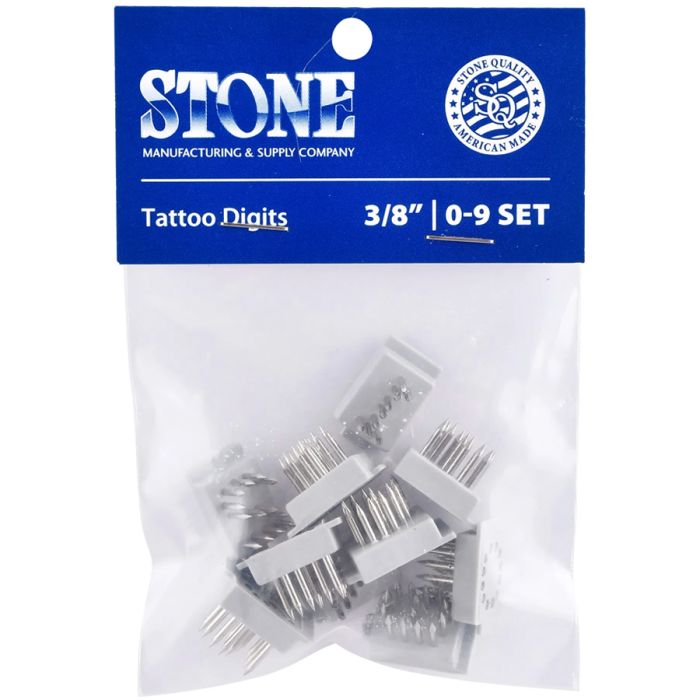 Standard Tattoo Digits 3/8" Numbers (0-9)