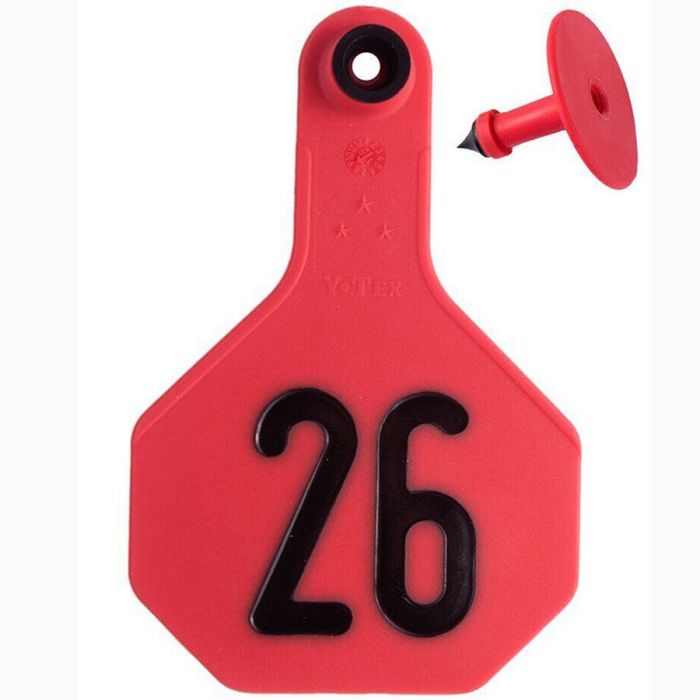Y- Tex 7706076 Medium Three Star Numbered Female Ear Tag ad Male Ear ...