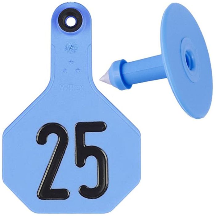 Y-Tex 7708051 Medium Three Star Numbered Female Ear Tag and Male Ear ...