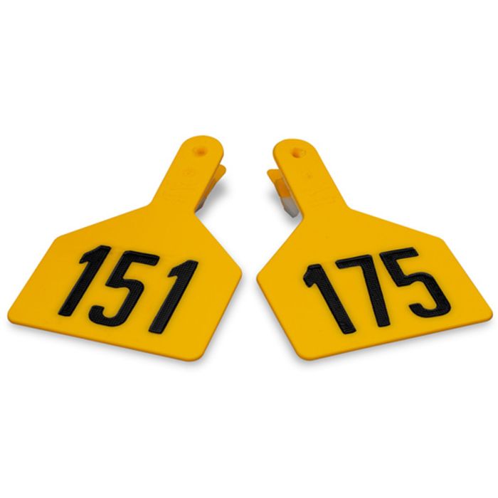 Z-Tag 700 Cow Numbered One Piece No Snag Ear Tag [Yellow] (151-175) (25 ct)
