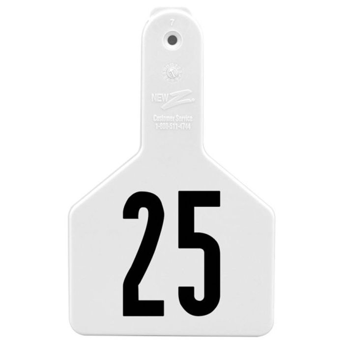 Z-Tag 700 Calf Numbered Long Neck One Piece No Snag Ear Tag [White ...