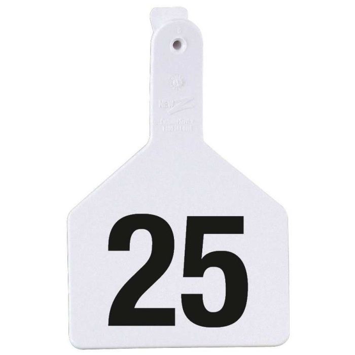 Z-Tag 700 2500-258 Cow Numbered One Piece No Snag Ear Tag [White] (51 ...