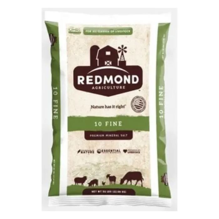 Redmond Agriculture 10 Fine Premium Mineral Salt with Garlic [50 lb]